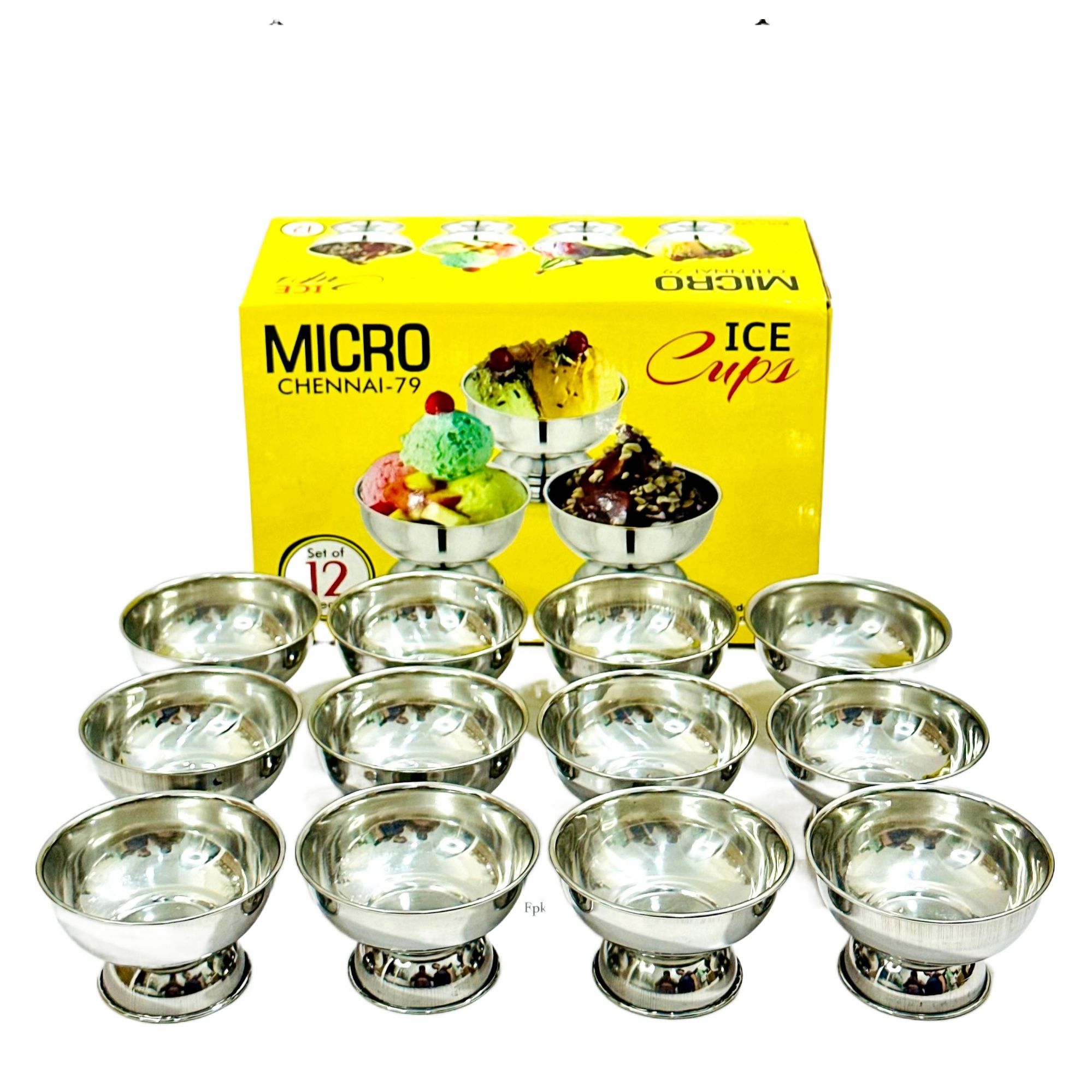 Set of 12 Silver Ice Cream Cups - Elegant Dessert Serving Dishes for ...