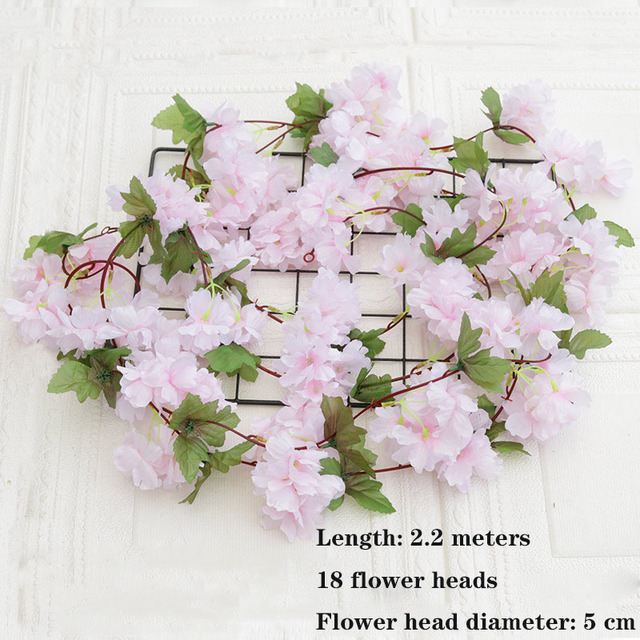 New 2.2m Artificial Cherry Blossom Vine Wreath Wedding Arch Decoration ...