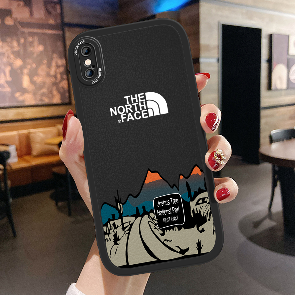 Hontinga for iPhone X XS Back Cover PU Leather Simple Scenery Print ...
