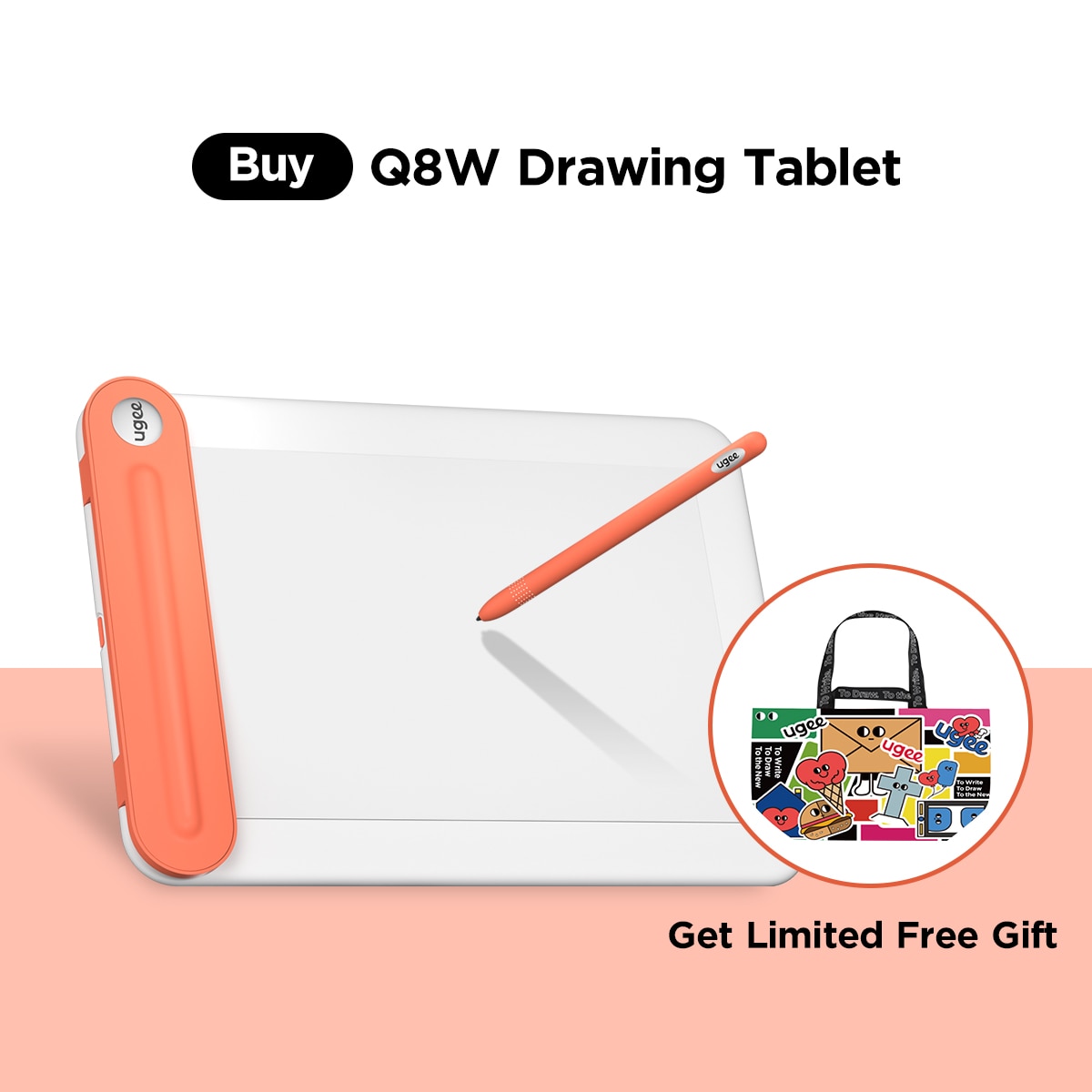 Bluetooth 5.0 Wireless Graphic Drawing Tablet 8.5x6 inch Digital Pen ...
