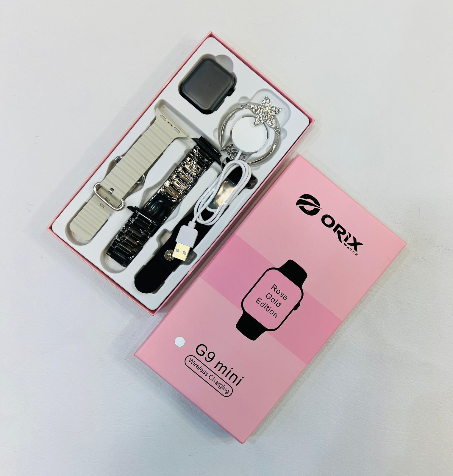 ORIX G9 MINI SMART WATCH FOR LADIES Silver and orange | Daraz.lk