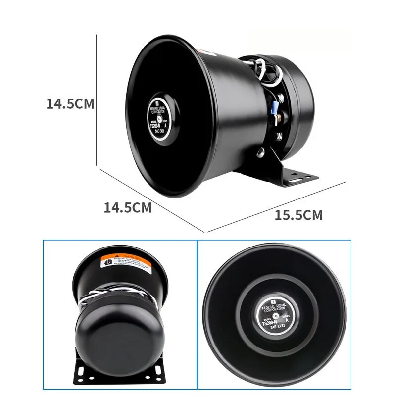 200W 12V Police Sirens 9 Tones Car Warning Alarm Light Control Switches ...