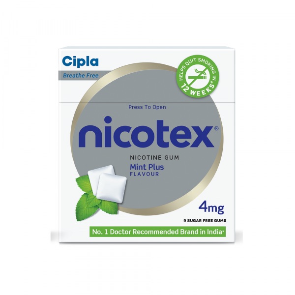 Nicotex 4 mg Tin Box Chewing Gums Mint Plus_CIPLA | Daraz.lk