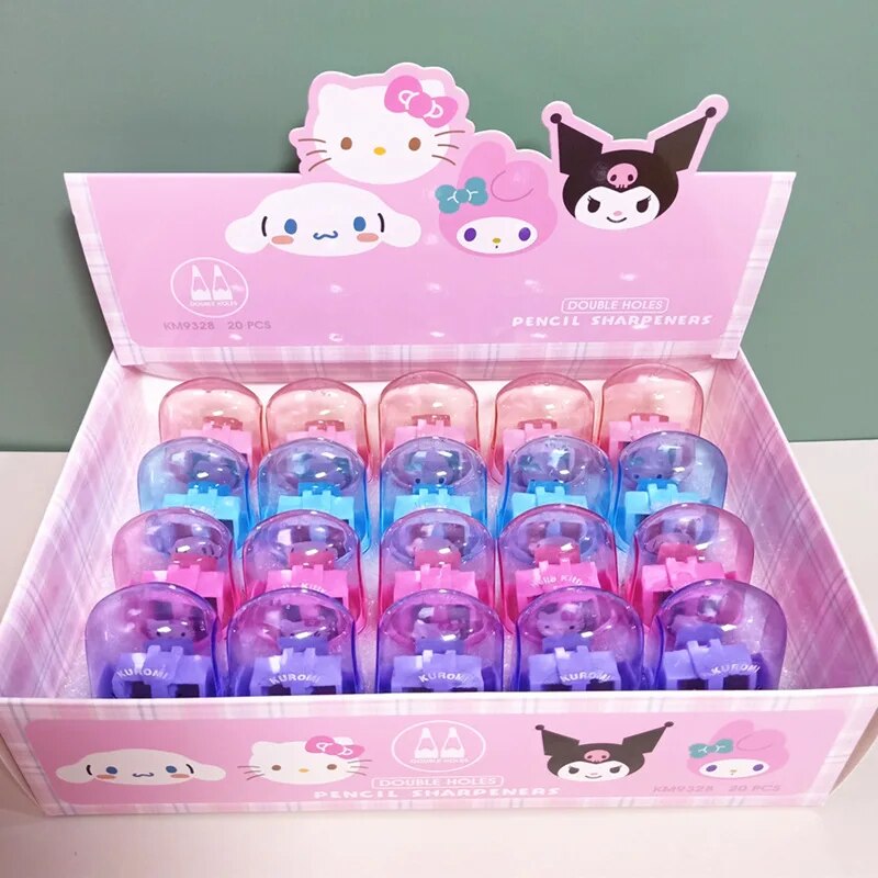 20/40pcs Cartoon Sanrio Double Hole Pencil Sharpener My Melody Kuromi ...
