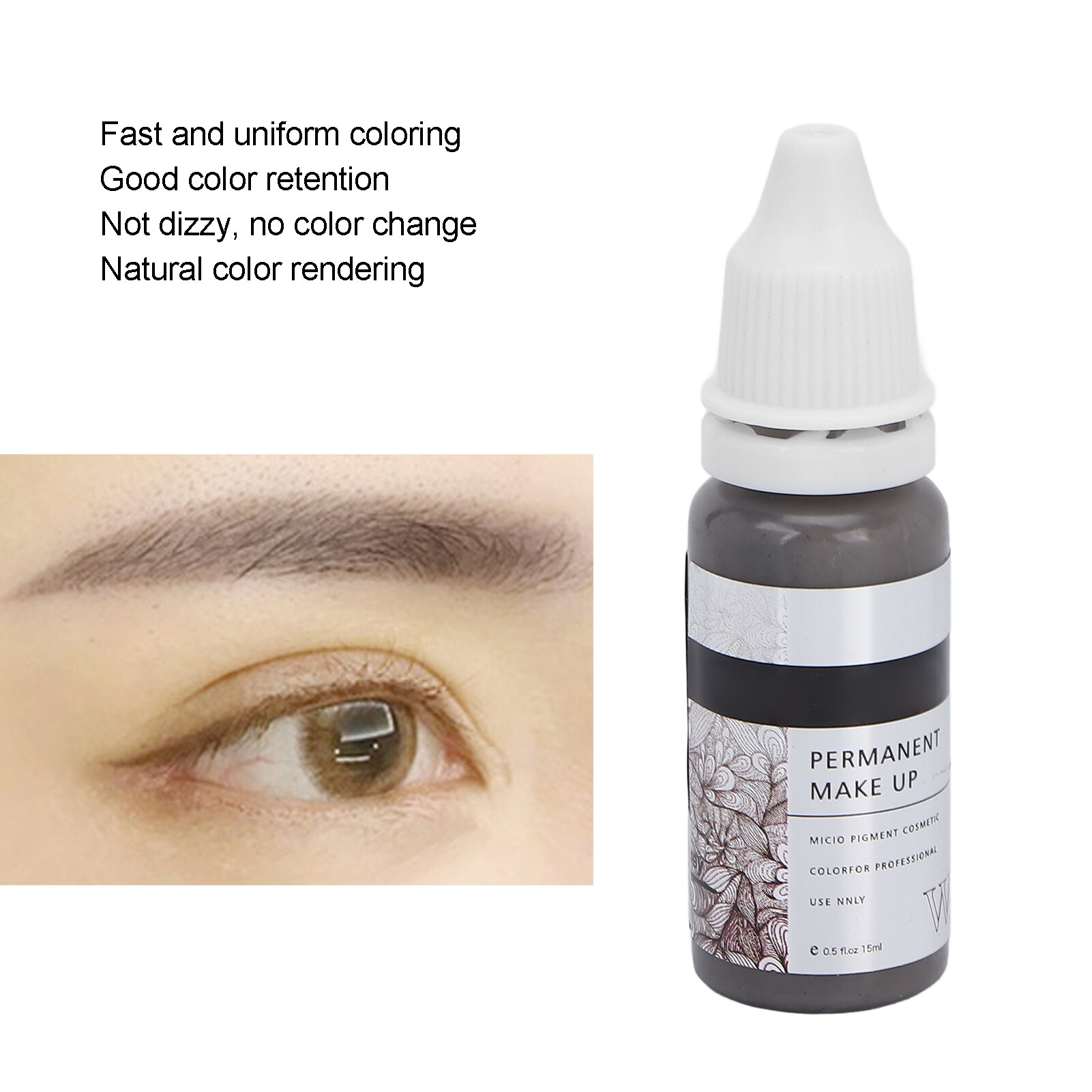 Eyebrow Tattoo Ink, 15ml High Saturation Microblading Pigment for ...