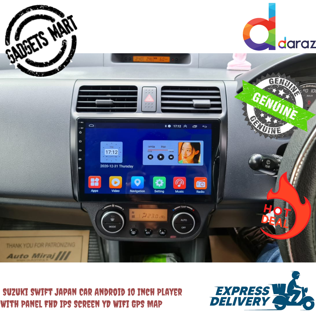 Suzuki Swift Japan Car Android 10 Inch Player With Panel FHD IPS Screen ...