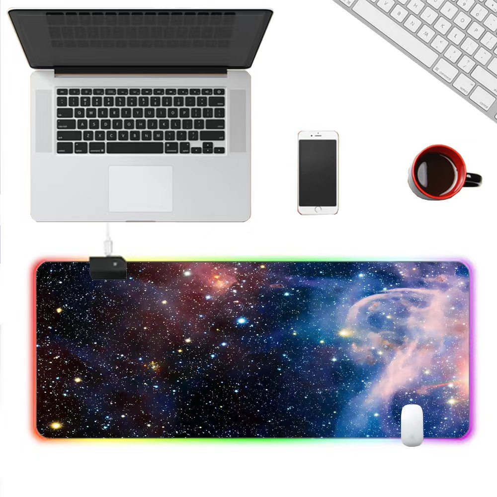 Gaming Mouse Pad LED RGB Large Gamer Mousepad USB LED Lighting Backlit ...