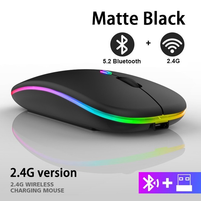 RGB Tablet Phone Computer Bluetooth Wireless Mouse Charging/Battery ...