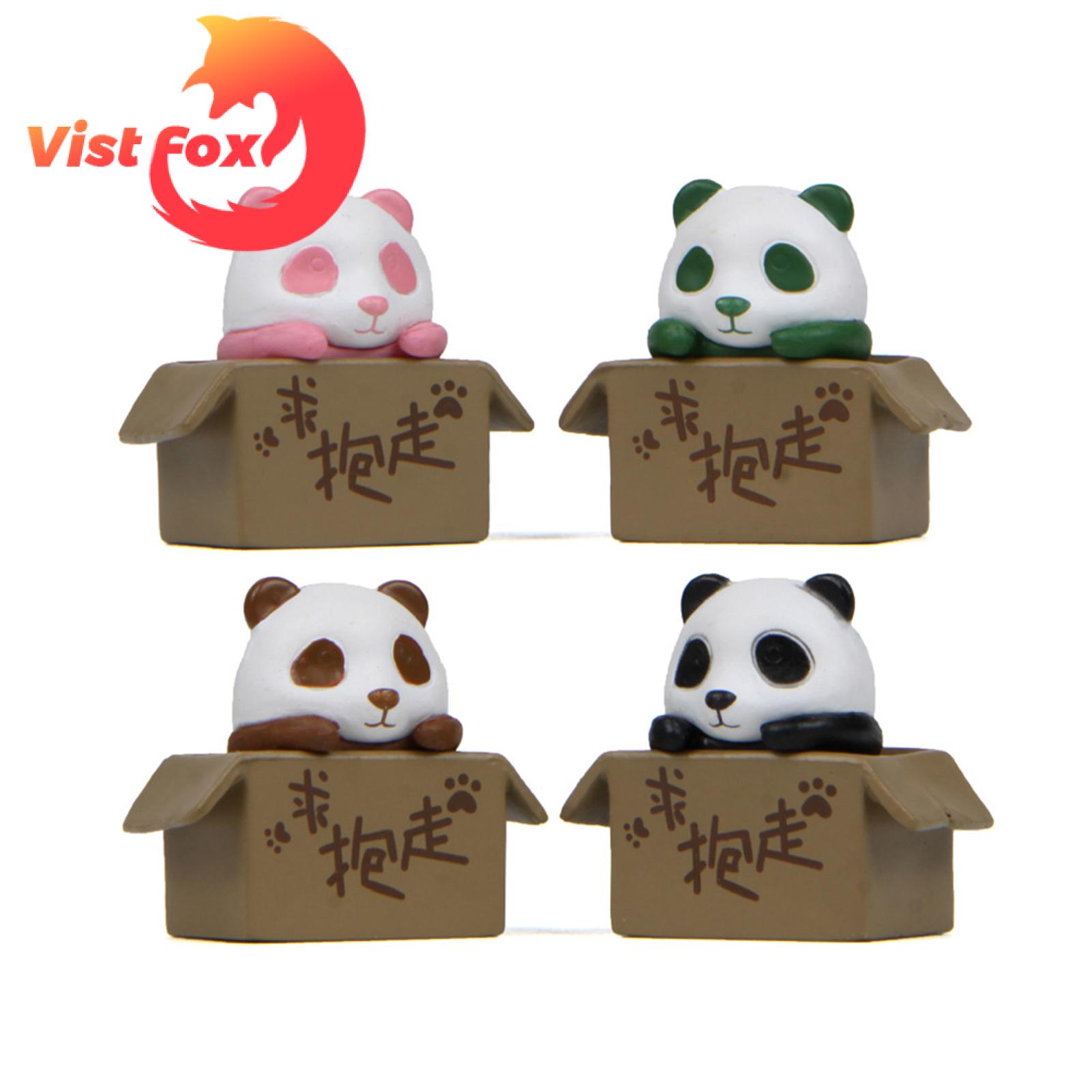 Panda Toy Set Adorable Cartoon Panda Figurine Set Miniature Collectible ...