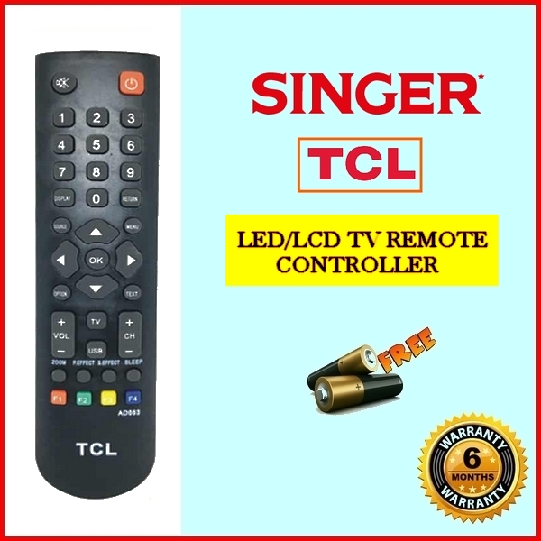 Singer TCL LED/LCD TV Remote Controller AD663 & Free Batteries | Daraz.lk