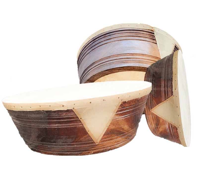 28 inch Banku Rabana with 3 wooden trunks (Stands) Traditional ...