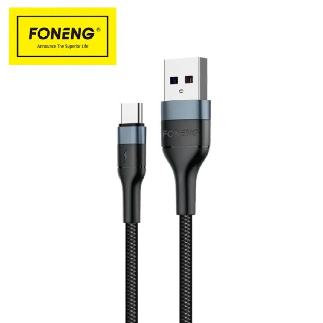 Foneng X51 1M Spiral Weaved Data Cable Fast 3A Quick Charge, Type-C ...
