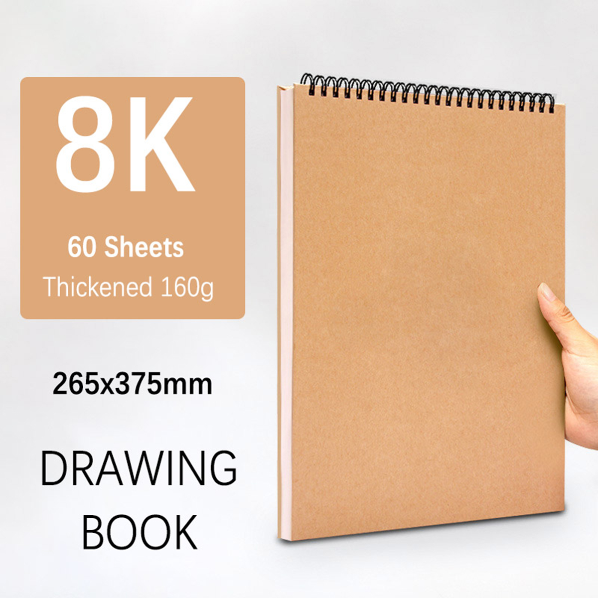 👍👍 Art Sketchbook 160Gsm 30 Sheets/60 Pages Drawing Watercolor Spiral Notebook For Sketching ...