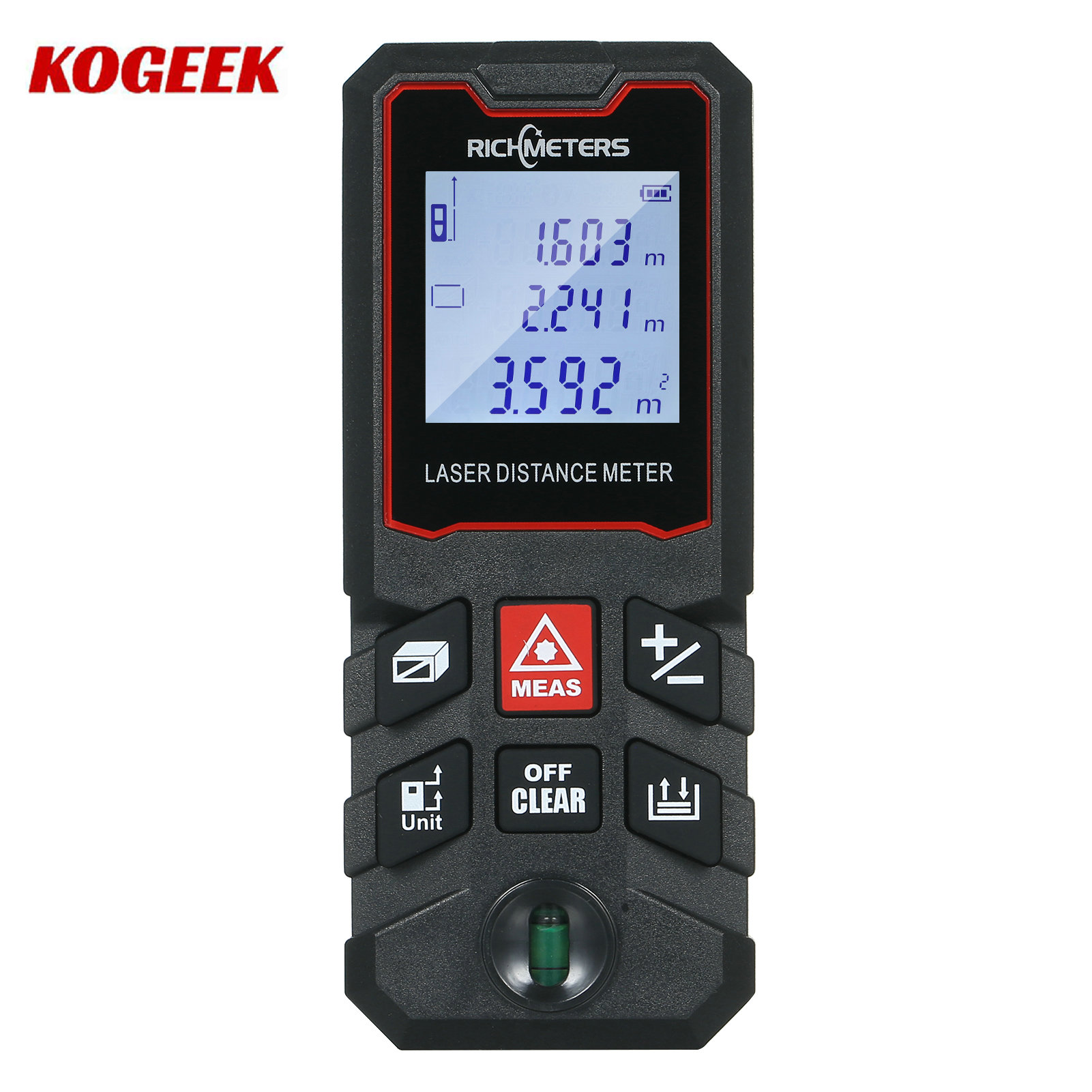 KOGEEK Handheld Distance Meter Portable Multifunction Space Measuring ...