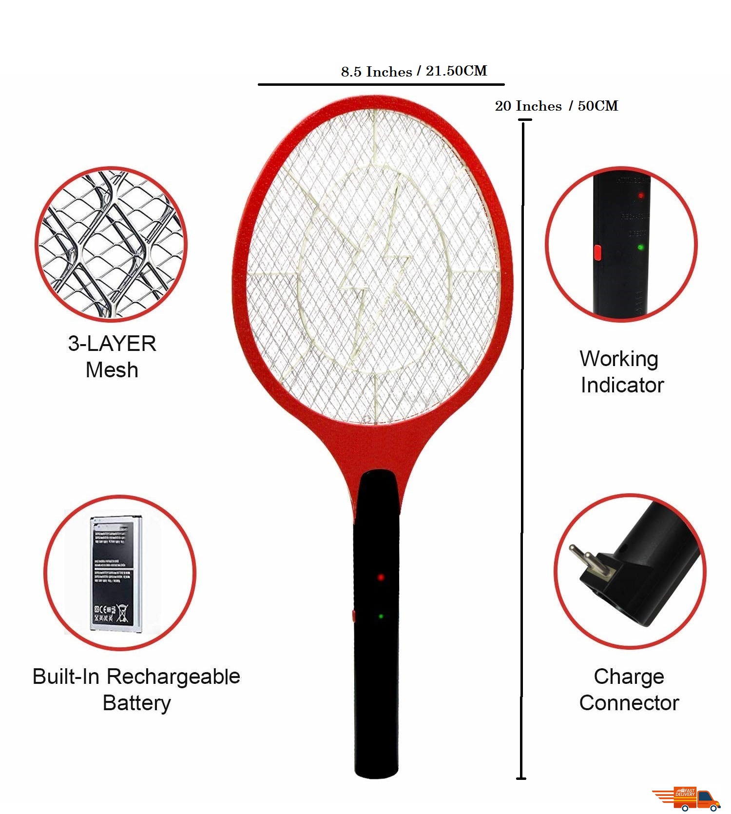 Rechargeable Mosquito Racket | Mosquito Fly Insect Killer Racket Zapper ...