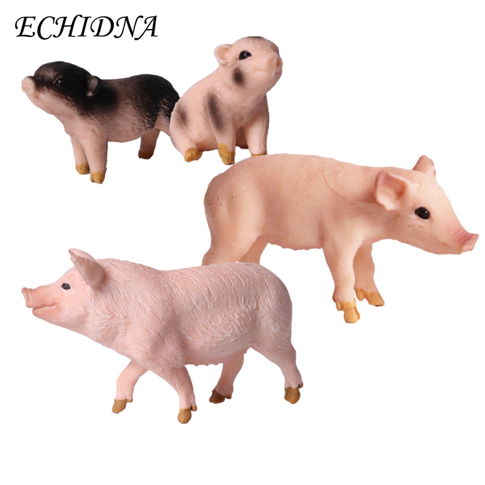 Pig Toy for Kids Miniature Pig Figurine Set Realistic Wild Boar Models ...