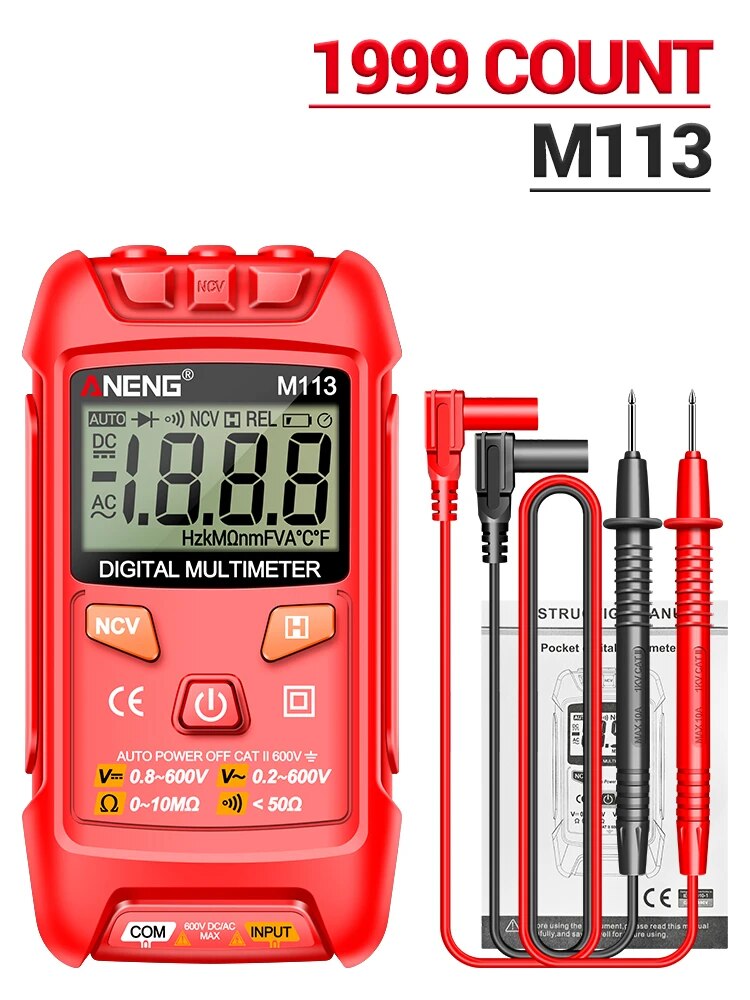 ANENG M113 Pocket Portable Multímetro Tester 1999 Counts Mini ...