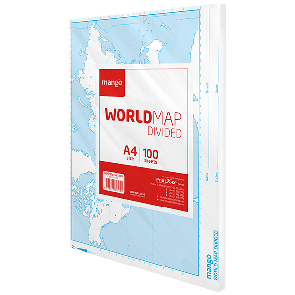 Mango World Map Divided - 100 Sheets Pack | Daraz.lk
