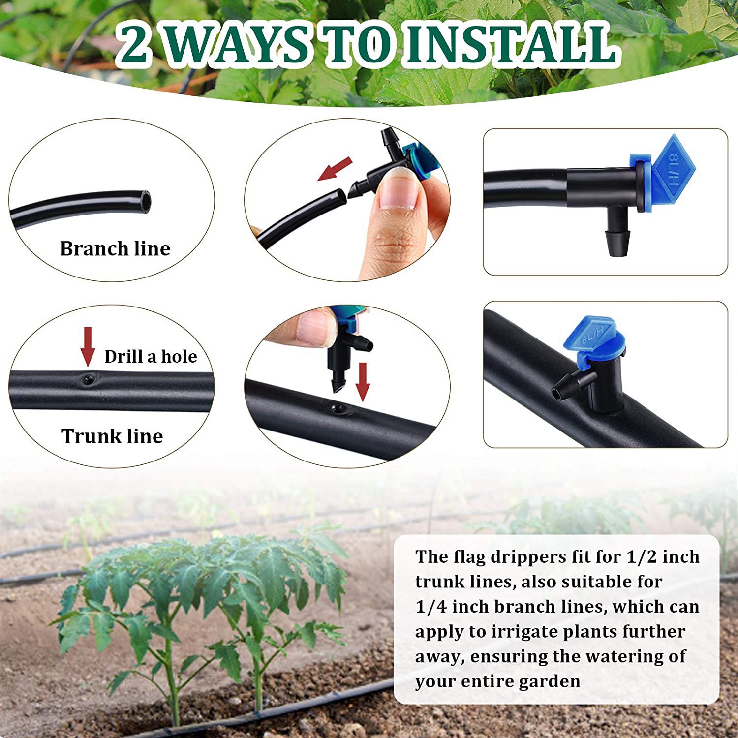 Garden Irrigation Flag Dripper-60 * 2 GPH irrigation flag dripper-black ...