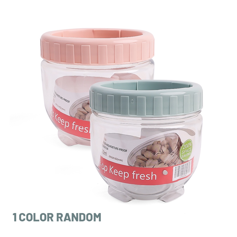 1 Pc Mini Round Transparent Plastic Snacks Sealed Canister/ Portable ...