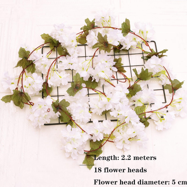 New 2.2m Artificial Cherry Blossom Vine Wreath Wedding Arch Decoration ...