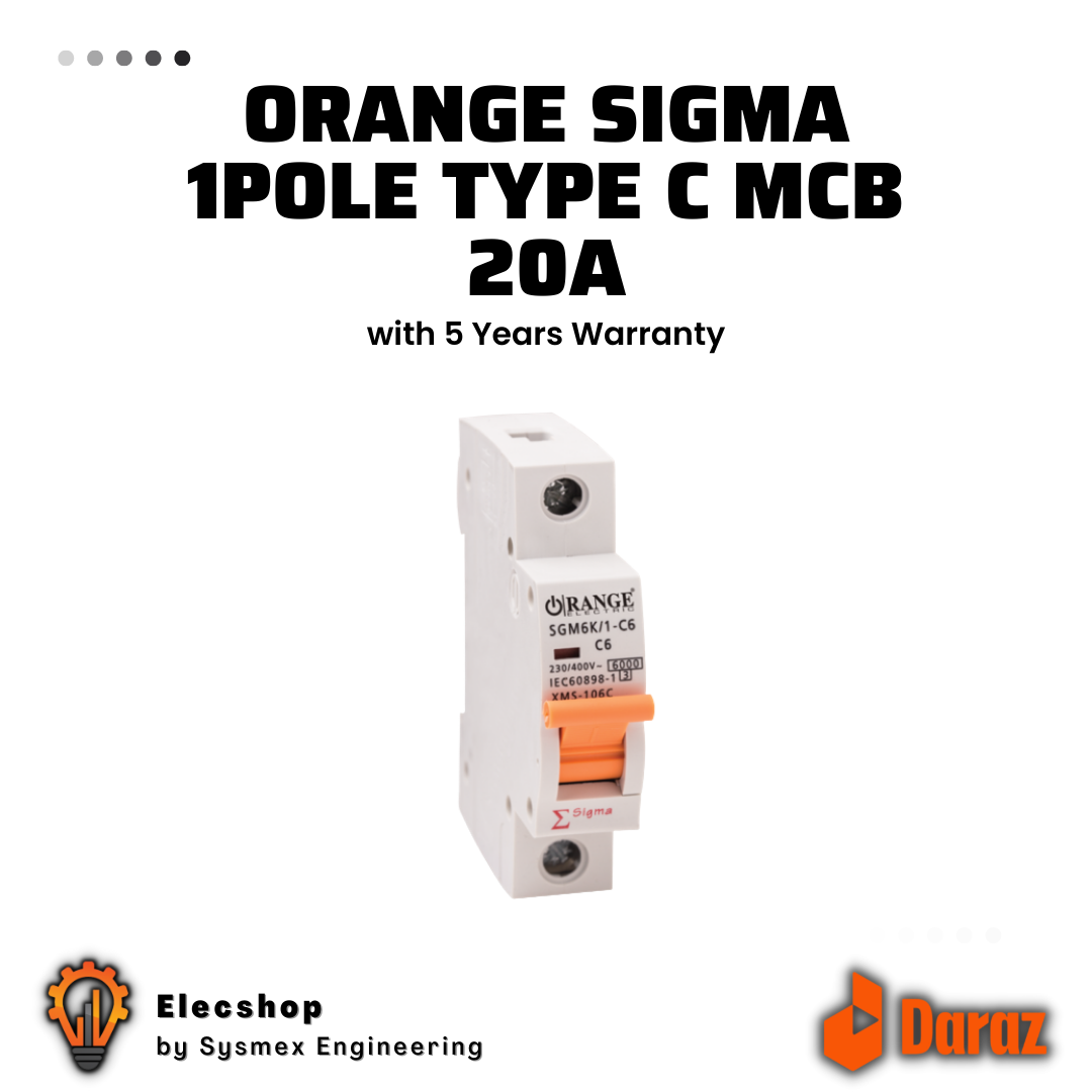 Trip switch 20A Sigma 1 Pole 230/400V MCB Breaker Orange | Life Time ...