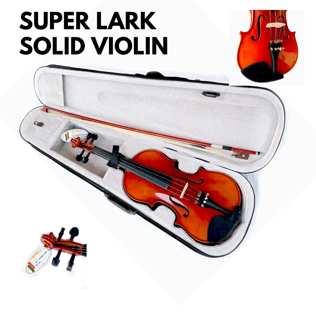 Super Lark Solid Wood High Quality Ebony Fitted Violin Set | Daraz.lk