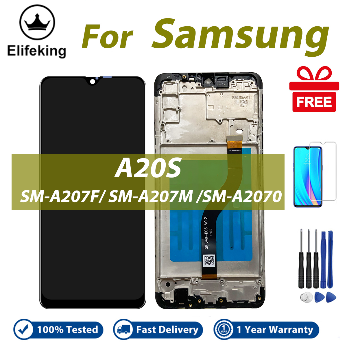 LCD With Frame For Samsung Galaxy A20S A207 A207F A207M Display Touch ...