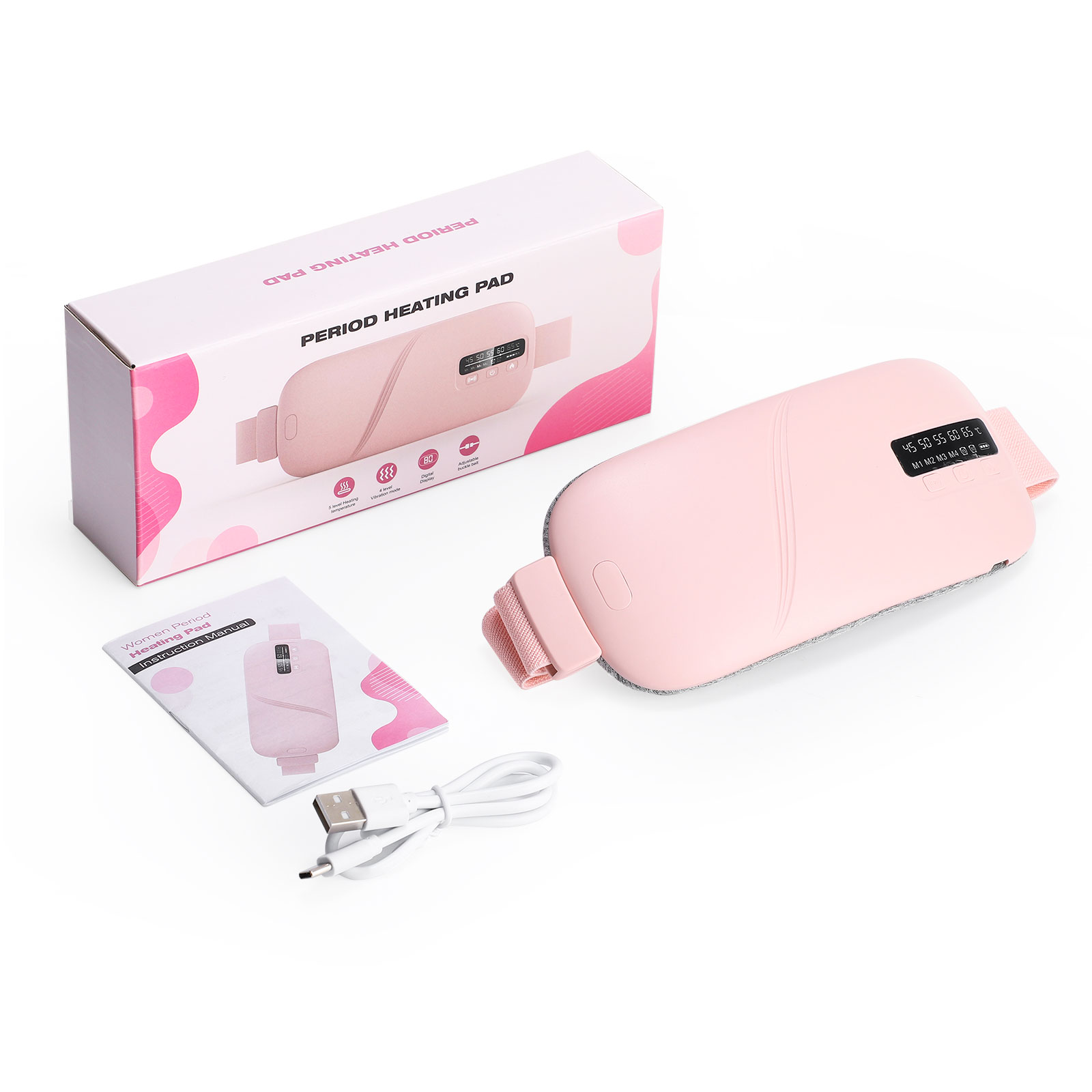 Women's 4 Modes Period Heating Belt Menstrual Relief Abdominal Warmer ...