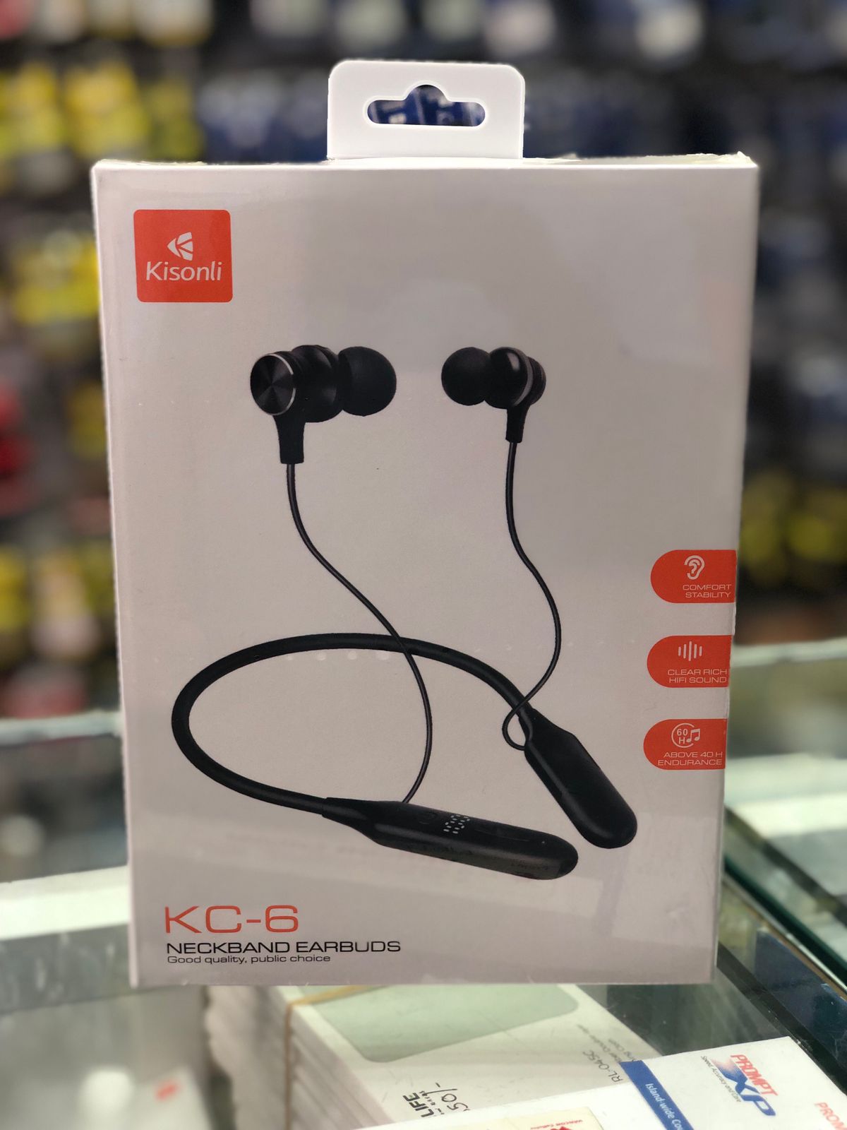 Neck Band Handsfree Wire less Headset Kisonli KC-6 Neckband EarBuds ...