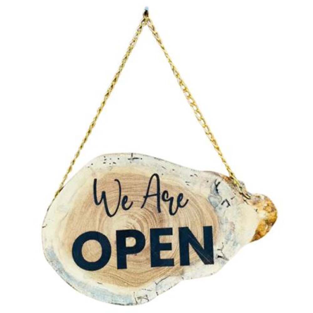 OPEN CLOSE BOARD Laser Engraved Wooden name board with chain | Daraz.lk
