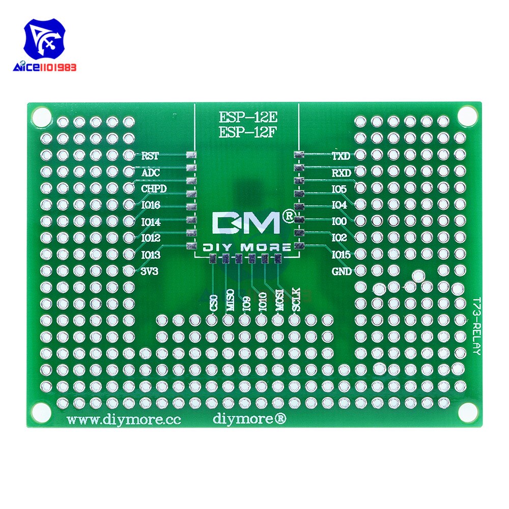 【VA VA VOOM】diymore ESP8266 ESP-12F ESP-12E Double Prototype PCB Board ...