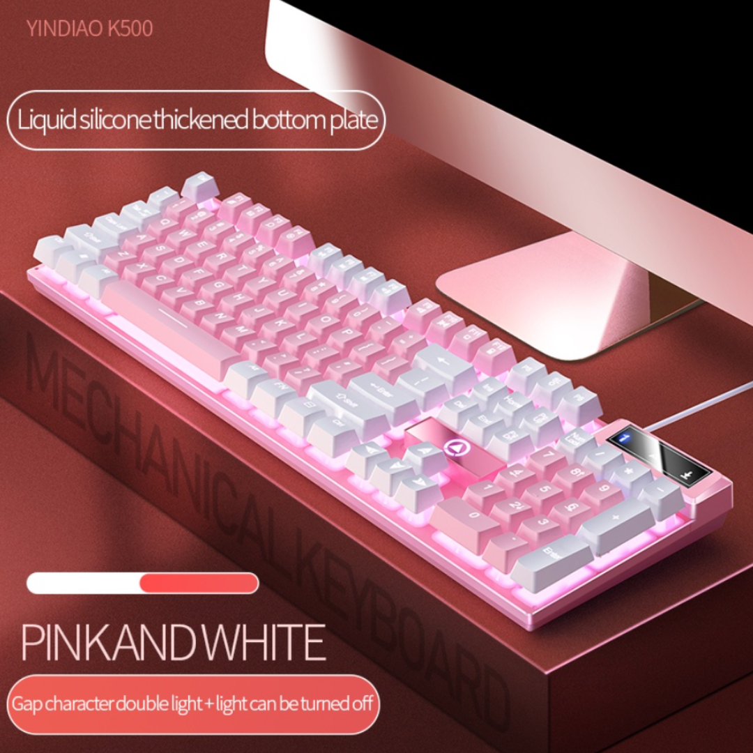[Ready Stock] K500 Wired Keyboard Backlight Mechanical Feel Color ...