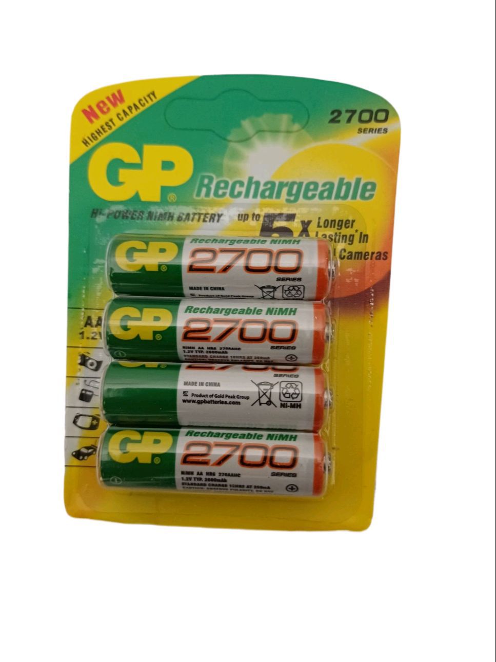 GP AA 2700mAh Ni-MH Rechargeable Batteries 4pcs | Daraz.lk