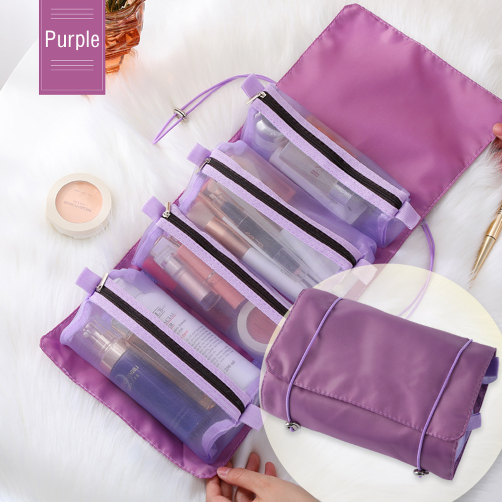 4 In 1 Multifunctional Women Cosmetic Bag Travel Organizer Foldable Nylon Wash Storage Bag Portable Makeup Bag Toiletry Pouch Daraz.lk