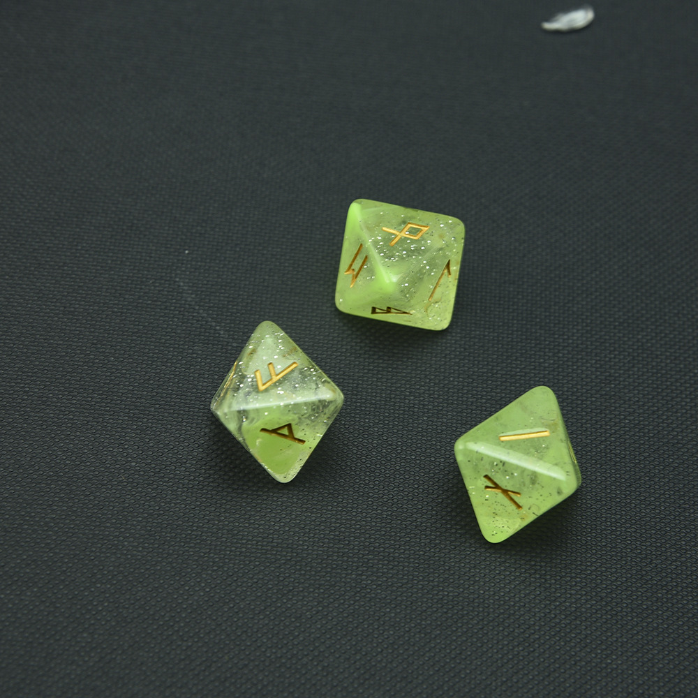 3 Pcs 8-Sided Rune Dice set Resin Assorted Polyhedral Dices Set ...