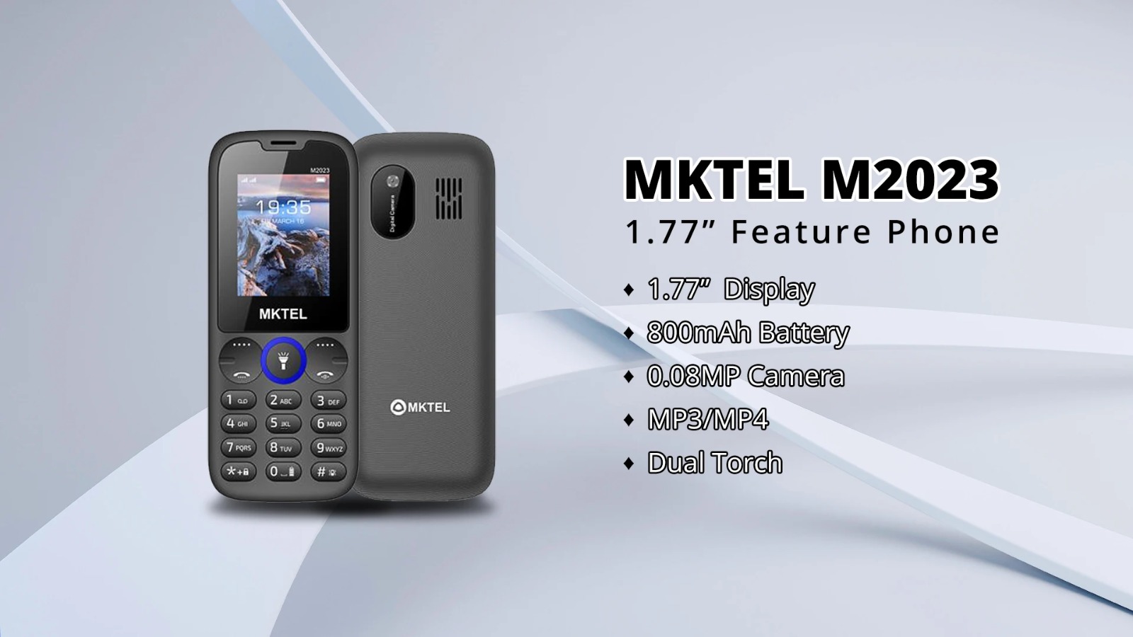 MKTEL M2023 Feature Phone with 1.77inch Display 800mAh Battery Dual SIM FM Radio Flashlight 0 ...