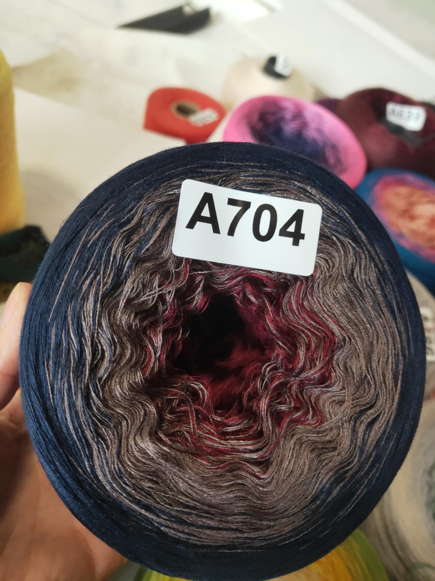 300G/Ball Mercerized Organic Cotton Gradient Cake Yarn Blue Series 4 ...