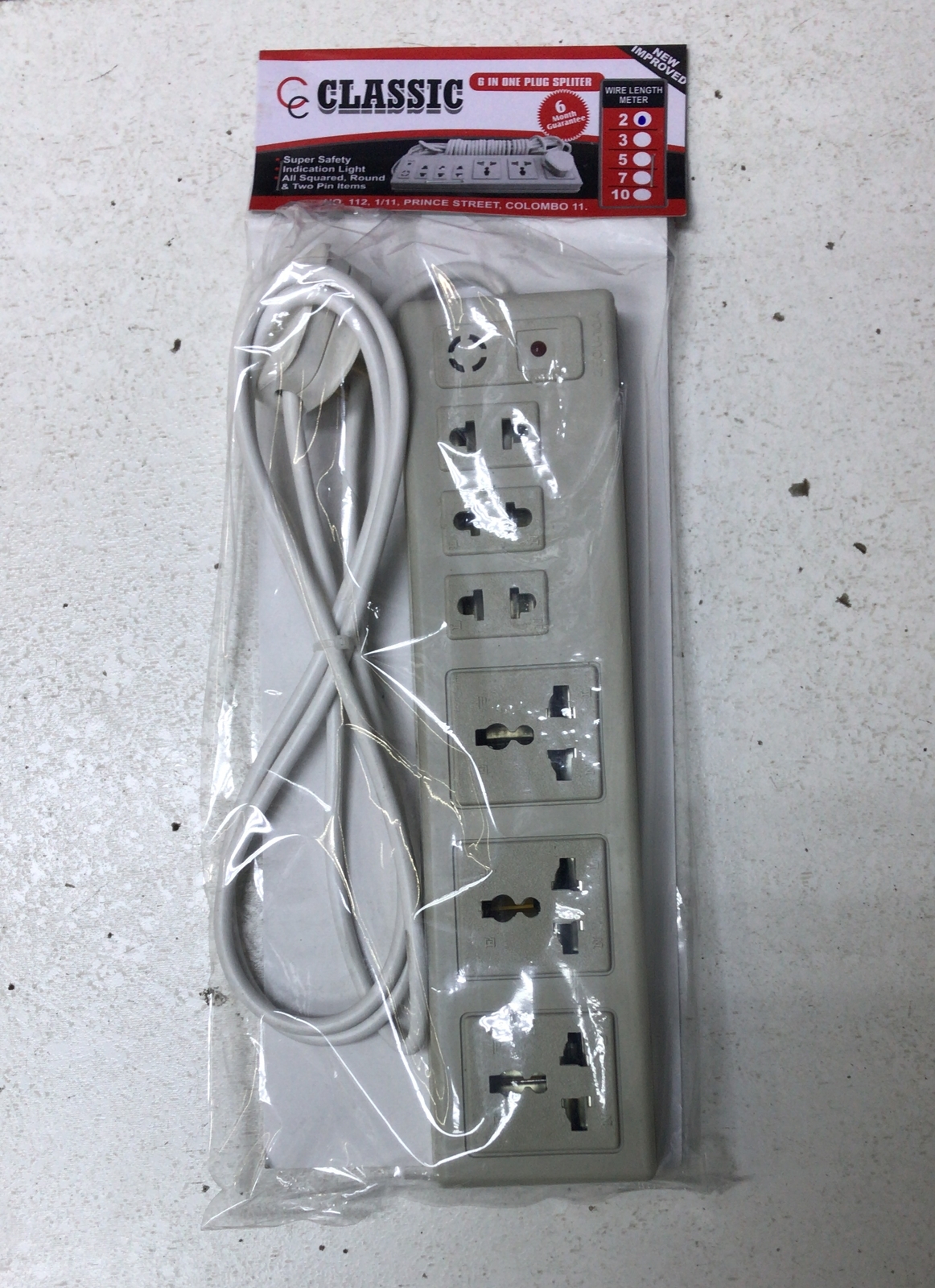 6 Way Multi Plug Extension Lead 3m Power Strip - 6 Socket Extension ...