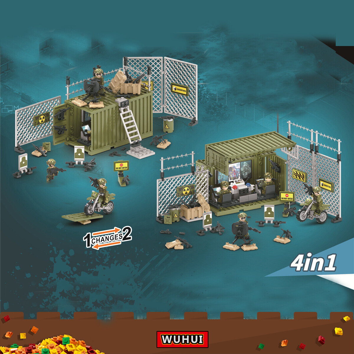 WUHUI 4in1 SWAT Military Army WW2 Minifigures Toy Building Kit Toys ...