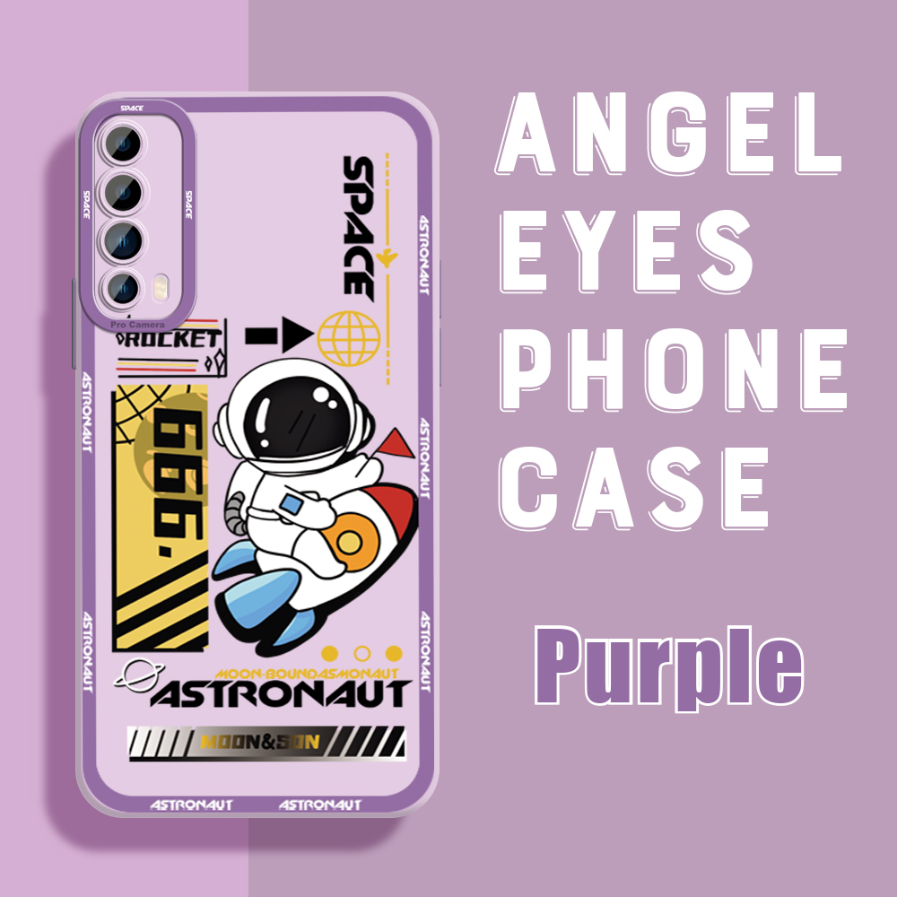 FHKL for Huawei Y7A Angel Eye Soft Back Cover Rocket Astronauts ...