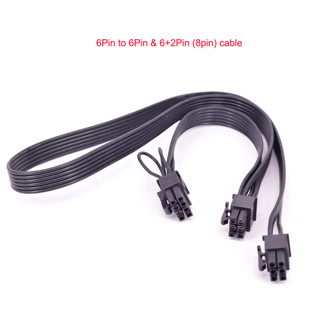 -E 6 Pin To 2 Ports 62 Pin 8 Pin Power Supply Cable 6pin To 8pin For ...