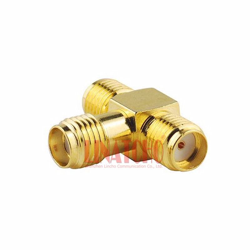 SMA Female to Two SMA Female T RF Adapter Connector 3 Way Splitter ...