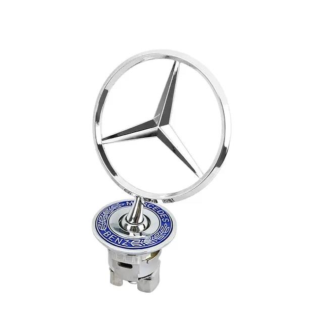Car Hood Front Chrome Logo Hood Marking Star Bonnet Badge For Mercedes ...