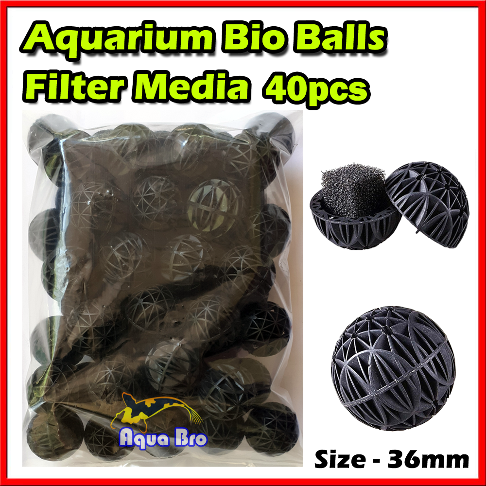 Aquarium Bio Balls Filter Media 40 PCS Fish Tank Pond water Filter Bio ...
