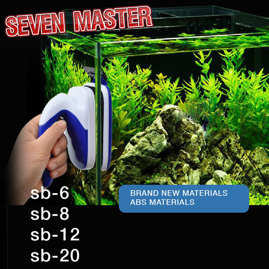 Seven Master Aquarium Window Cleaning Floating Magnetic Brush Aquarium ...