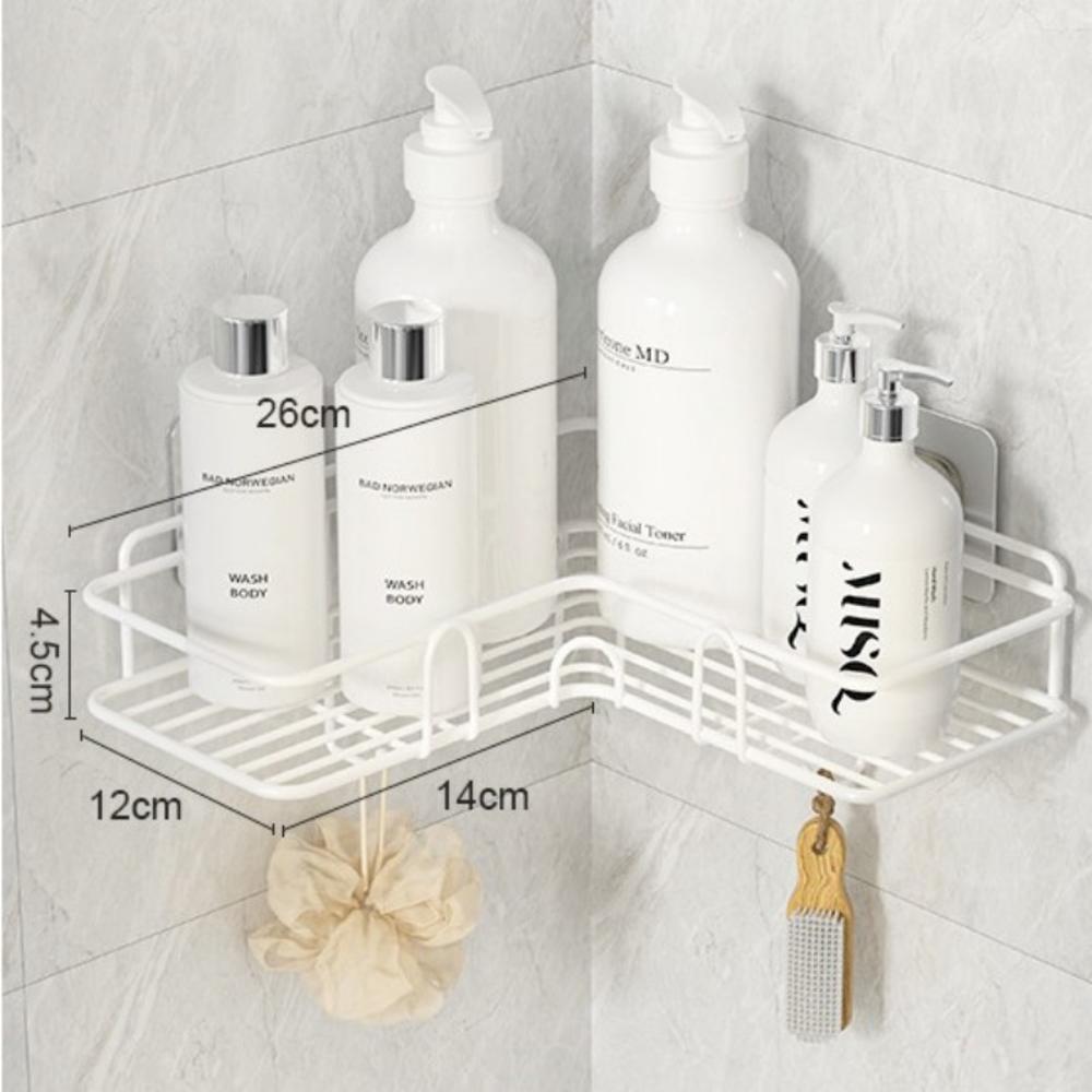 No Punch Wall-Mounted Bathroom Shelf Shower Shampoo Rack Kitchen ...