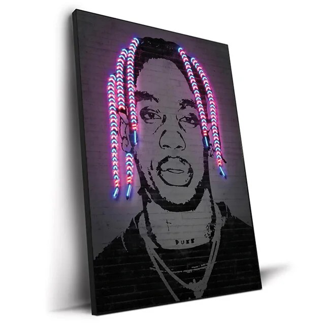 wall art Abstract Neon Design Rapper Star Posters 2Pac Hip Hop Singers ...