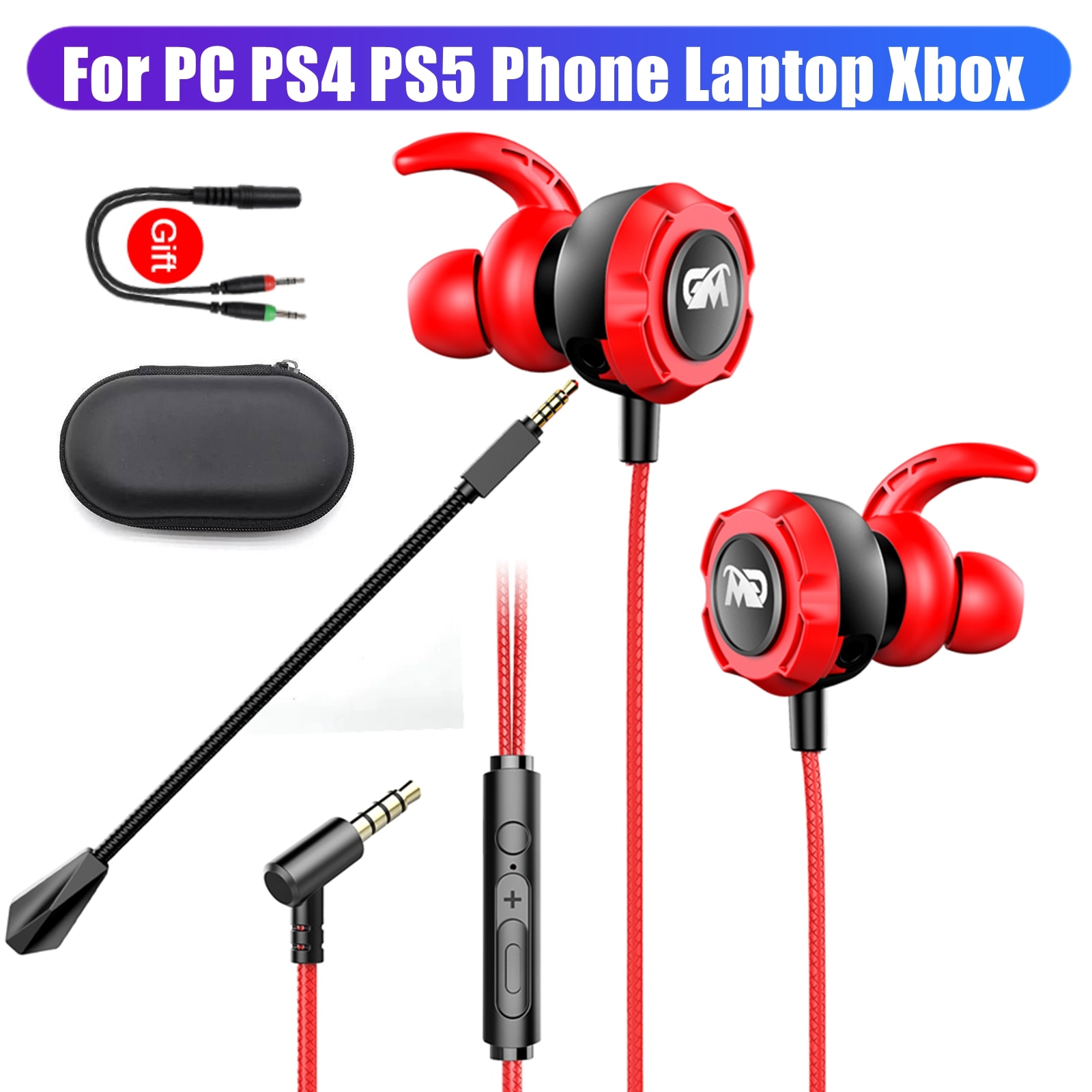 【DM bag factory Store】Wired Earphone For PC CS PS4 Playstation 5 Xbox ...