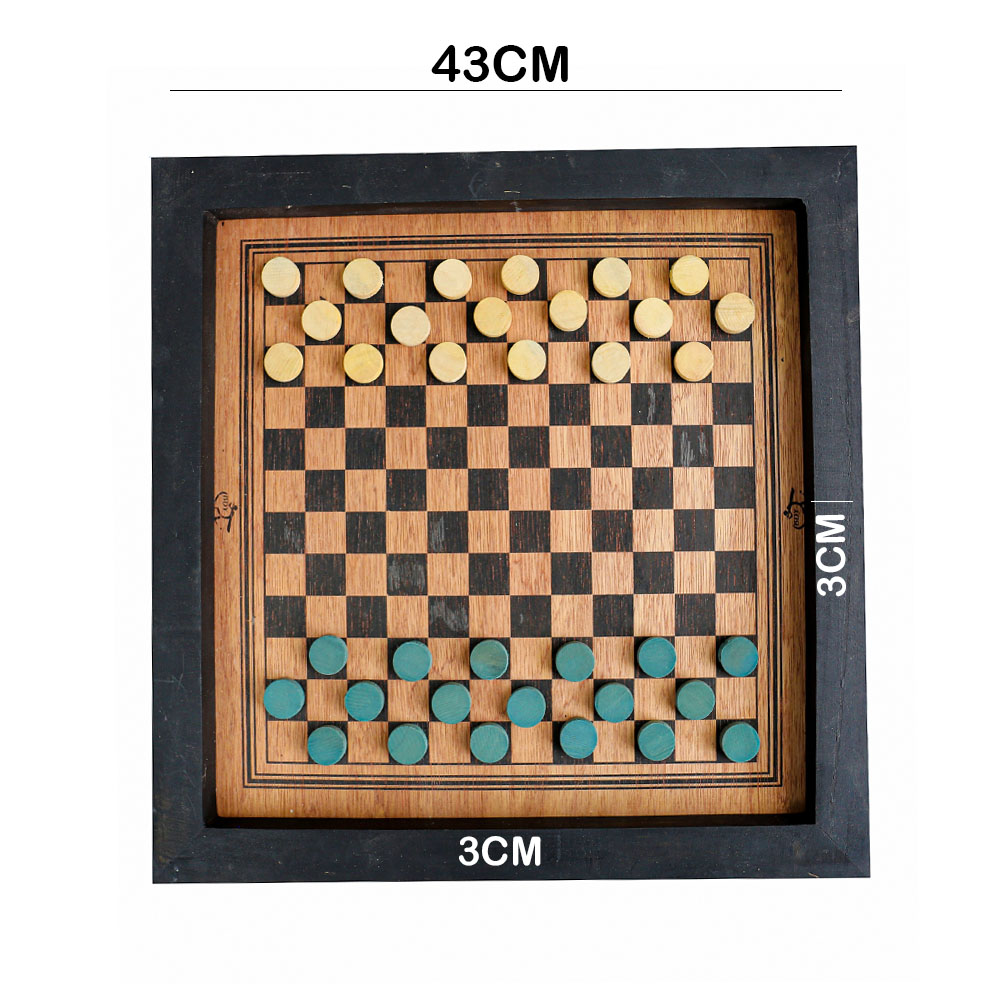 Wooden Checker Daam Board with Coins (Aprox 43 x 43cm) | Daraz.lk